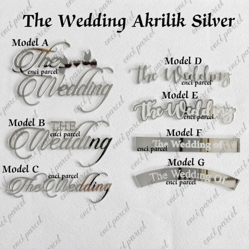 Jual the wedding akrilik silver 1 / 2 baris grafir cutting sepasang ...