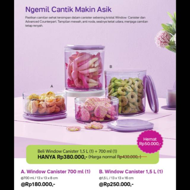 Jual TUPPERWARE WINDOW Canister 700Ml | Shopee Indonesia