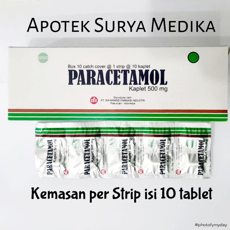 Jual Paracetamol 500mg tablet Generik.Harga per strip isi 10 tablet ...