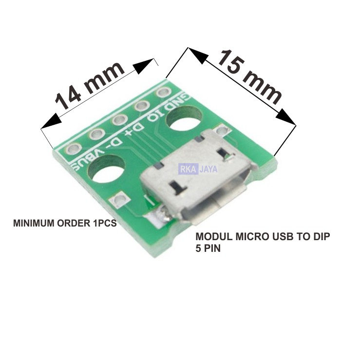 Jual Soket Usb Mikro Micro usb to dip adapter 5 pin female | Shopee ...