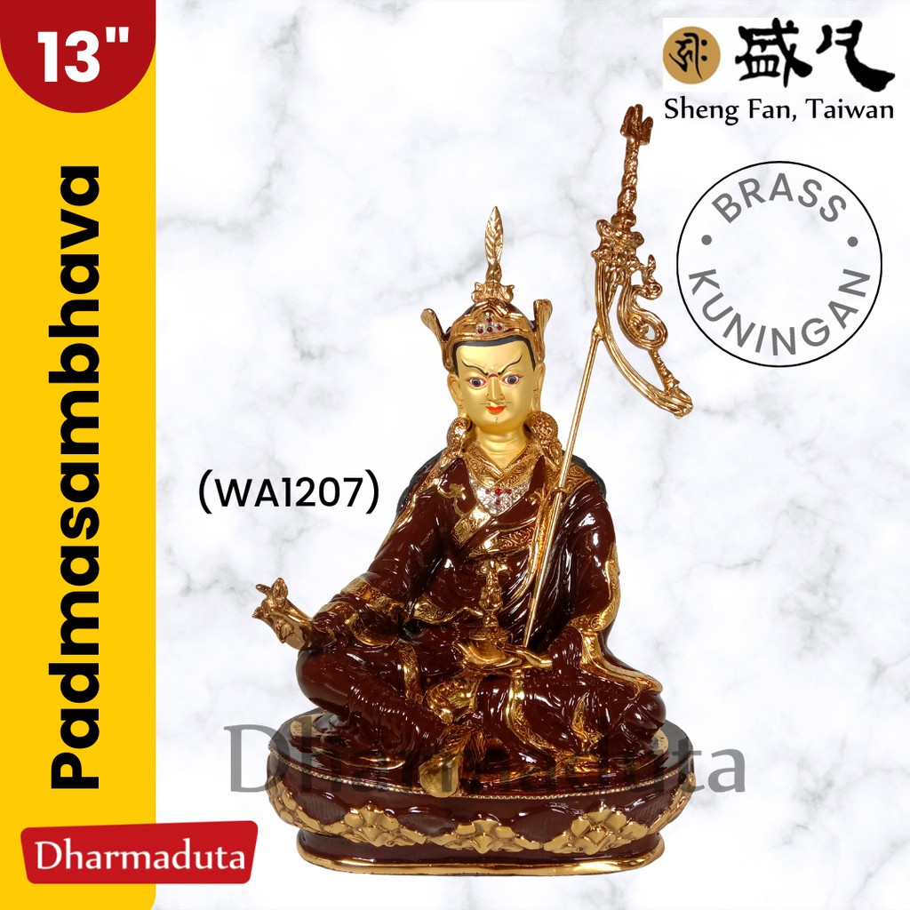 Jual Sheng Fan Padmasambhava 13in Kuningan Emas Brass Gold Taiwan Guru Rinpoche Lian Hua Sheng ...