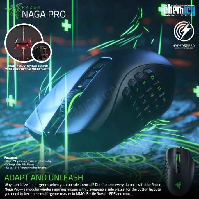 Jual Razer Naga Pro Wireless Mmo / Moba / Fps Chroma Rgb Gaming Mouse ...