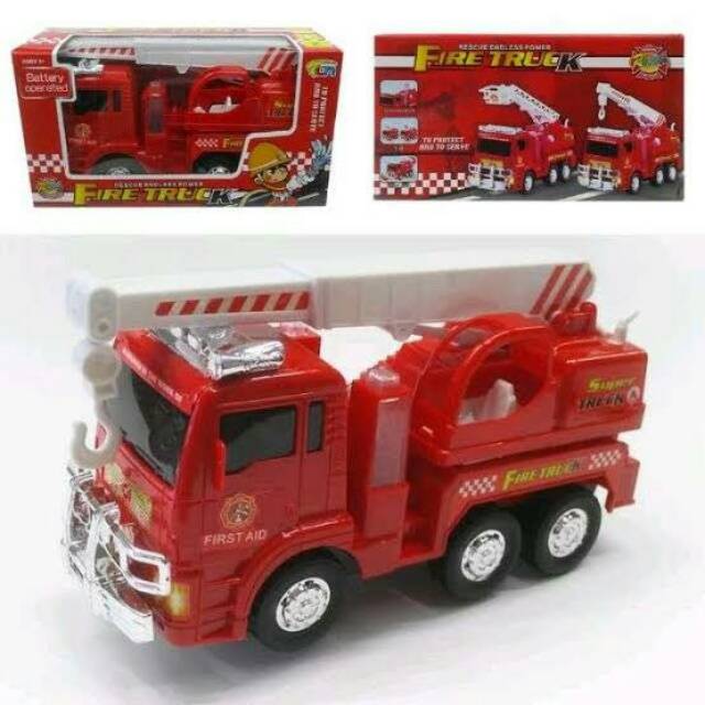 Jual Mainan Anak Mobil Pemadam Kebakaran Fire Truck Ada Suara Dan Lampu ...