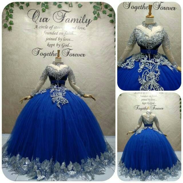 Jual Gaun Pengantin BARBIE NAVY / BIRU ELEKTRIK (BIREL) | Shopee Indonesia