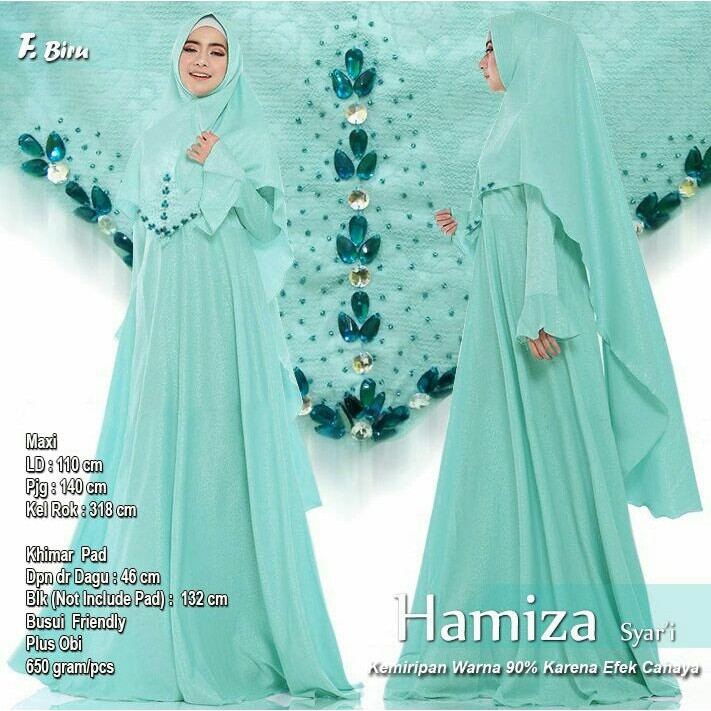 Jual 118665 HAMIZA SYARI BIRU | Shopee Indonesia