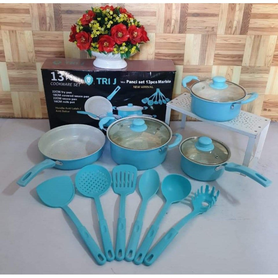 Jual Panci Panci set 13 pcs Cookware Tri J | Shopee Indonesia