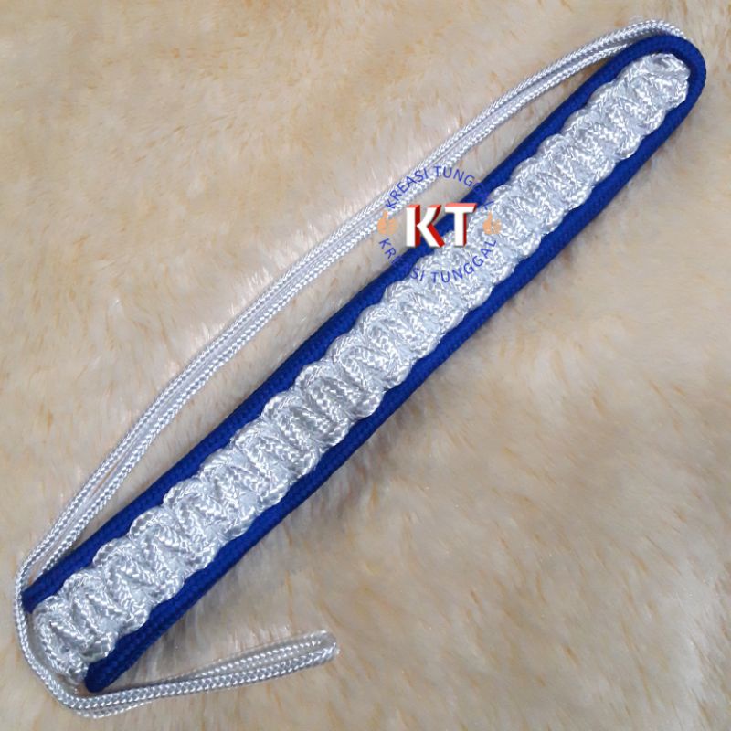 Jual Tali kur putih lis biru mengkilap /talikur putih lis biru kilap ...