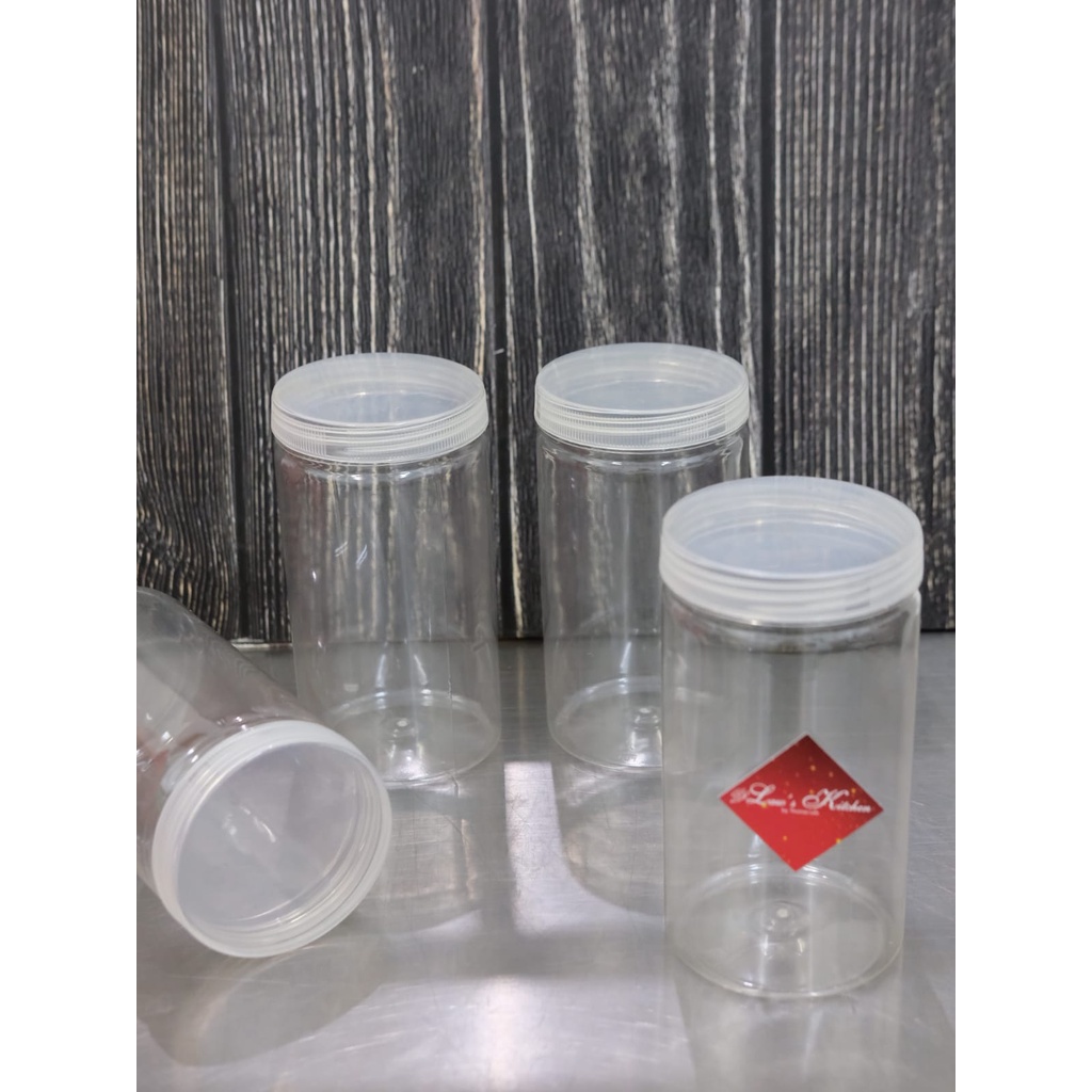 Jual 6PCS JAR PLASTIK BENING 1000ml/ 1 liter tinggi 17 cm diameter 9 cm ...