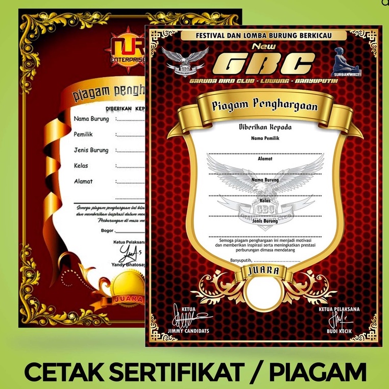 Jual Sertifikat Piagam Penghargaan Costume Desain | Shopee Indonesia