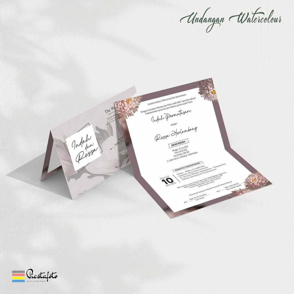 Jual Undangan Resepsi Pernikahan - Undangan Watercolour 008 | Shopee ...