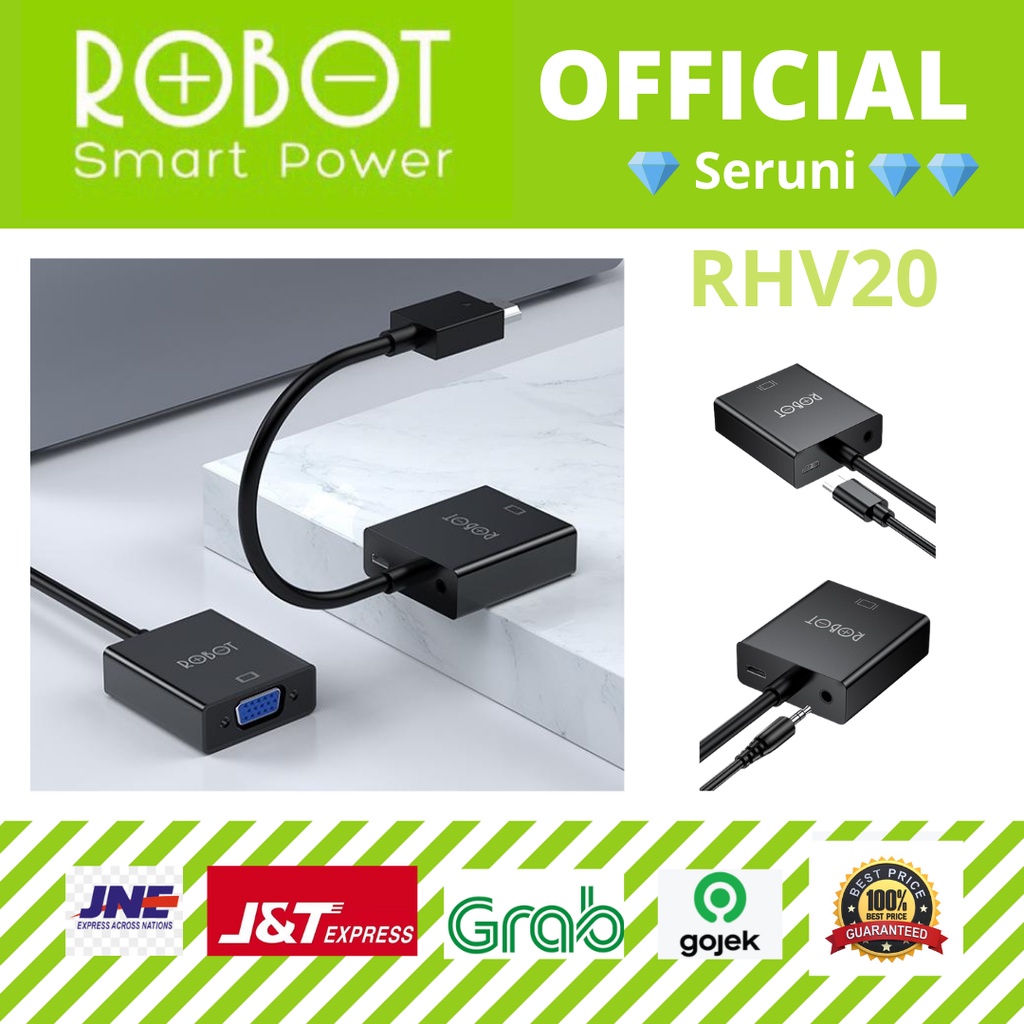 Jual ROBOT RHV20 HDMII TO VGA ADAPTER 1080P (WITH AUDIO&POWER SUPPLY ...