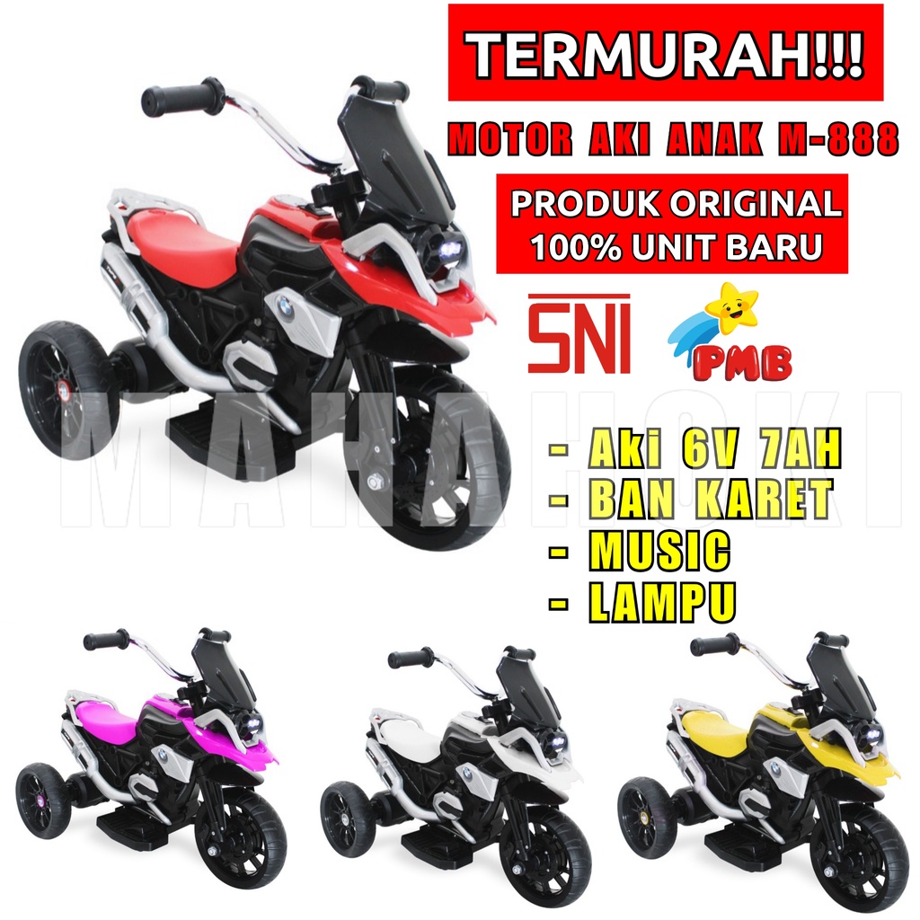 Jual SEPEDA MOTOR AKI ANAK PMB TYPE R M-888 BAN KARET AKI BATERAI ...