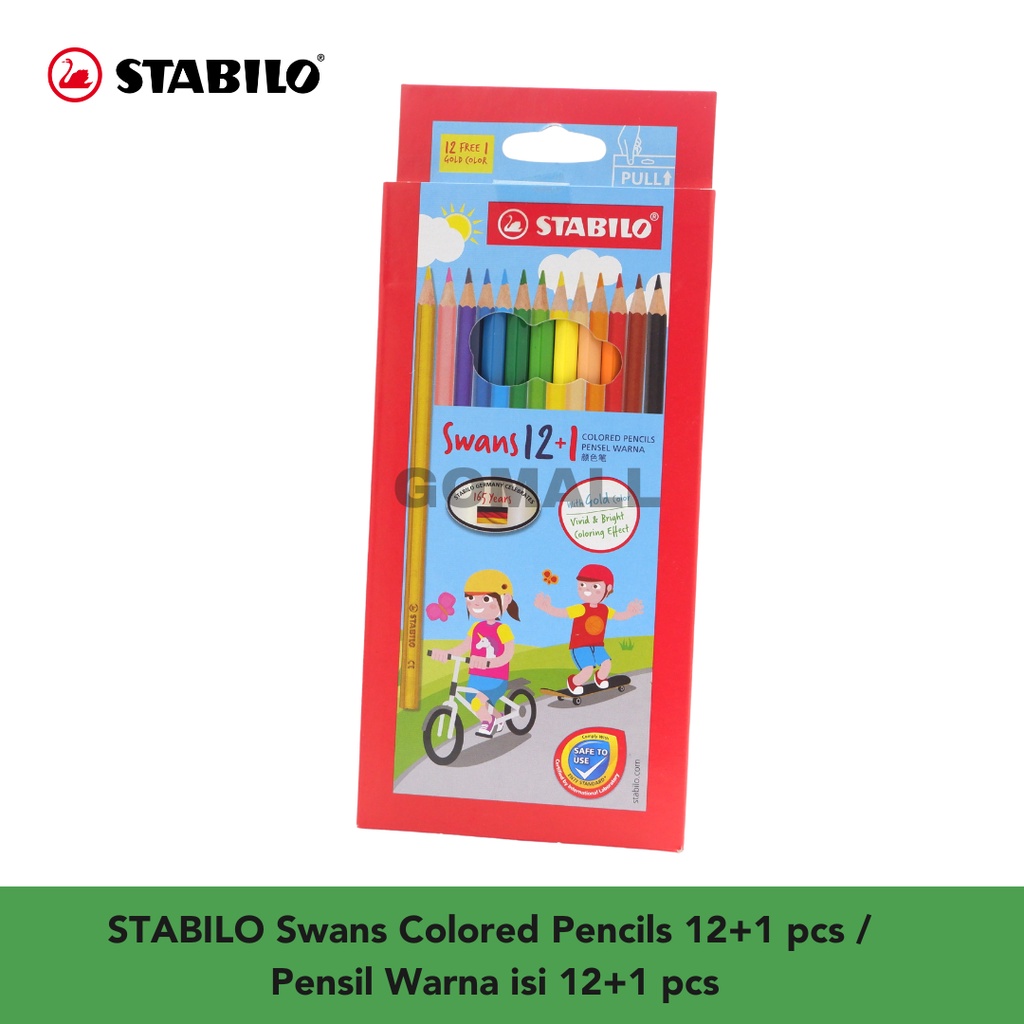 Jual Pensil Warna Stabilo Swans Colored Pencils isi 12+1 pcs | Shopee ...