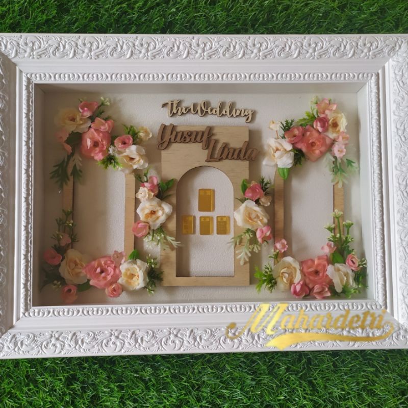 Jual Mahar Uang Bunga RUSTIC KAYU termasuk frame 20x30 cm PROSES CEPAT ...