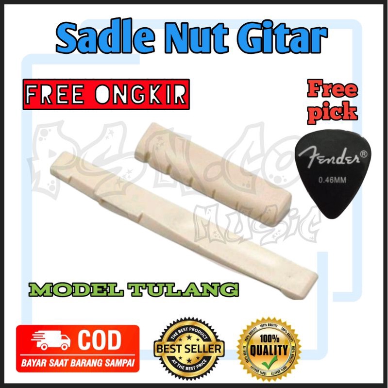 Jual Sadle Nut Gitar Akustik Murah Free Pick | Shopee Indonesia