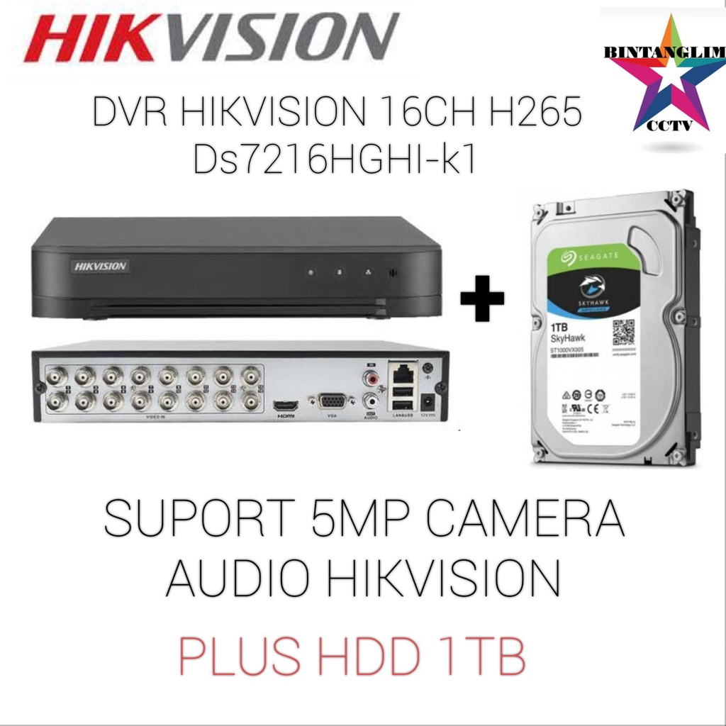 Jual HIKVISION DVR DS-7216HGHI-M1 ORIGINAL 16 CHANNEL / TURBO HD 16CH ...
