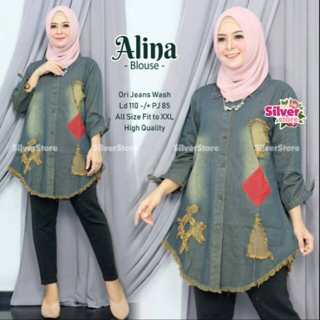 Jual Alina blouse @115. Ori silver | Shopee Indonesia
