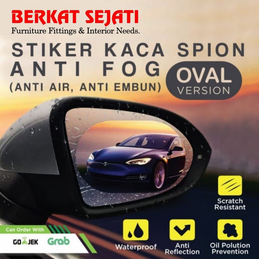 Jual Stiker Sticker Spion Anti Fog / Air Hujan Embun Kaca Mobil Oval ...
