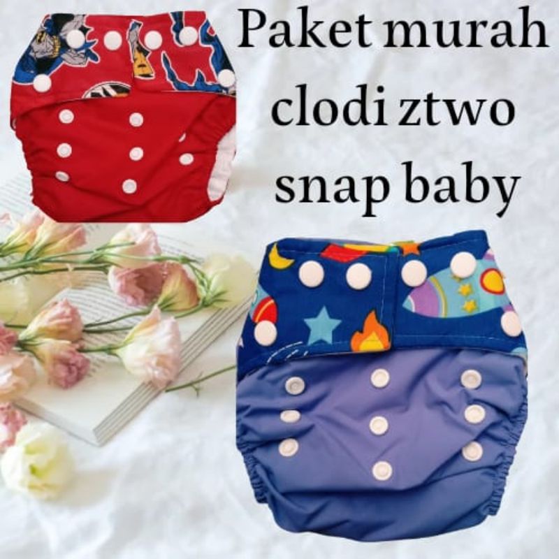 Jual Paket Clodi ztwo snap kancing / popok / cloth diapers kain cuci ulang premium anti bocor z ...
