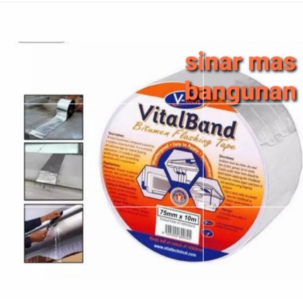 Jual Vitalband bitumen,flash band,lem aspal,lem tambal talang 5cmx10m ...