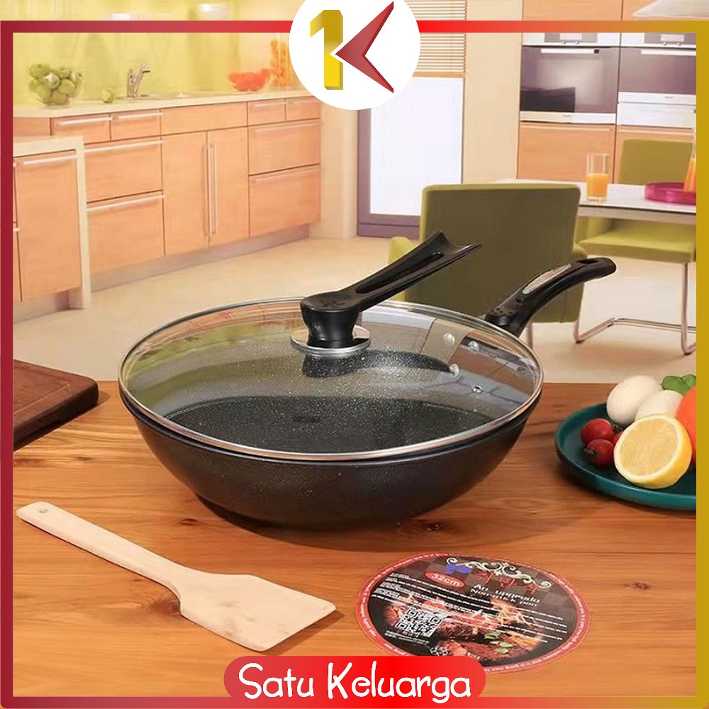 Jual SK-C504 Panci Korea Anti Lengket Dengan Spatula Kayu / Wok Pan Korean Original / Wajan ...