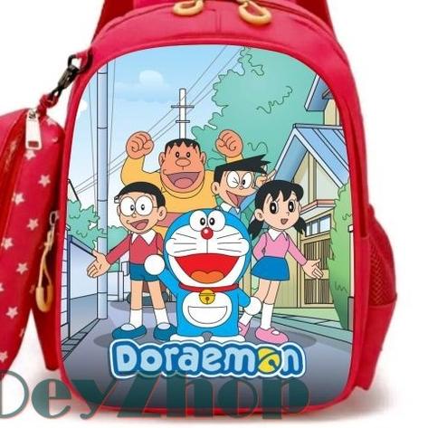 Jual PREMIUM !! Tas Ransel Sekolah Anak Karakter Anime DORAEMON 2in1 ...