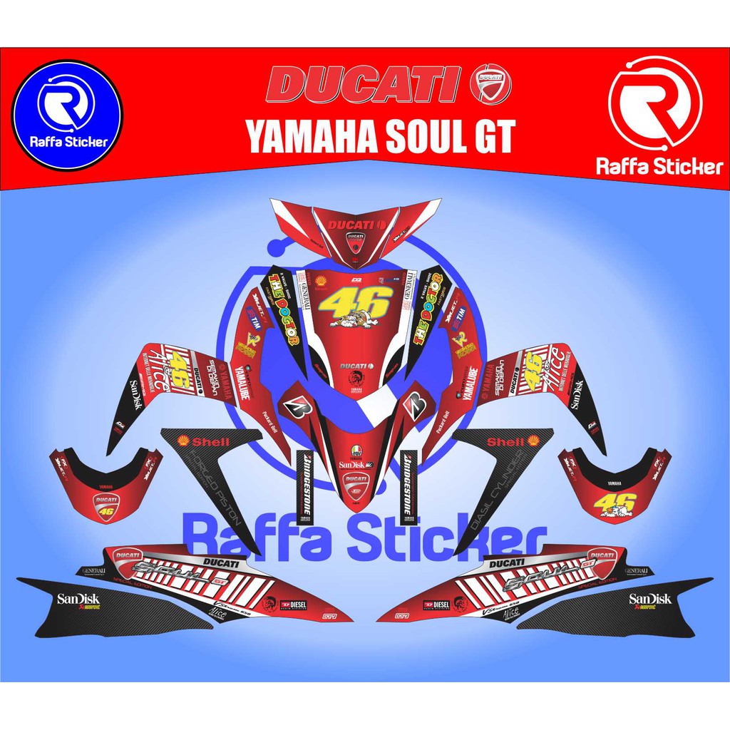 Jual Sticker Fullbody YAMAHA MIO SOUL GT MAROON- Edisi DUCATI MOTOGP ...