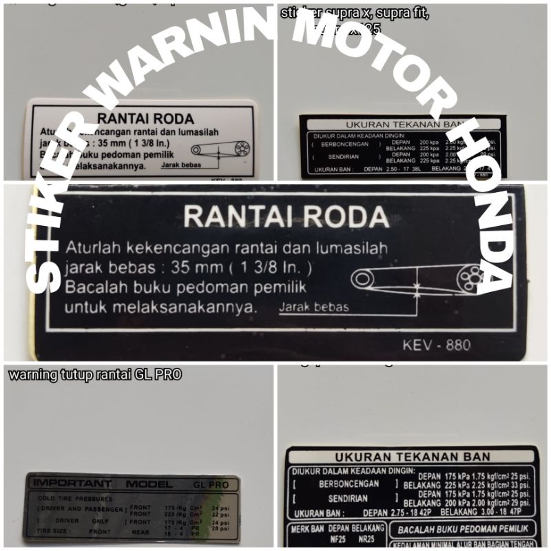 Jual STIKER STICKER WARNING HONDA MOTOR | Shopee Indonesia