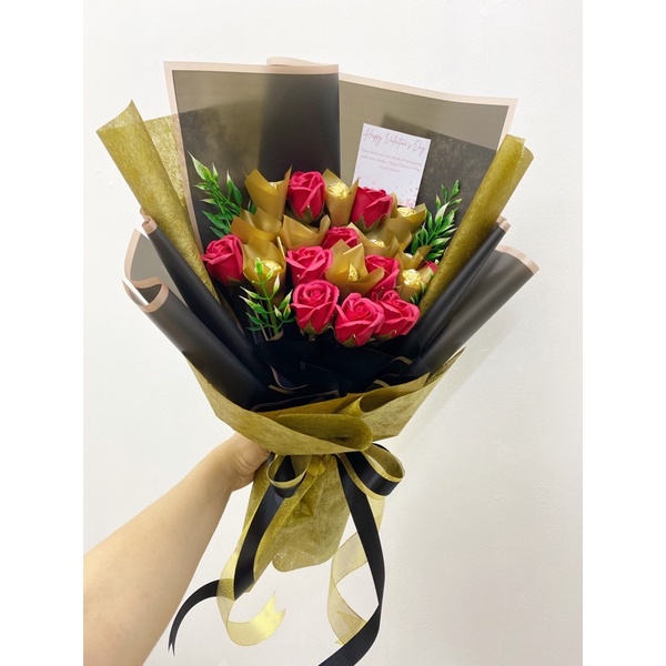 Jual Buket bunga rose red white blue m artificial aneka warna mix ...