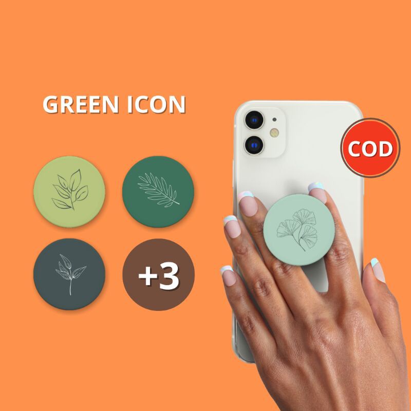 Jual Green Icons Pop Socket Popsocket Popsoket Griptok Hp Custom ...