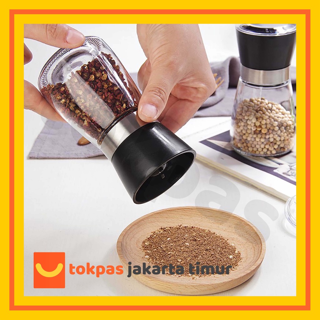 Jual [SUPER MURAH] Botol Grinder Bumbu Lada Garam Bahan Kaca Penggiling ...