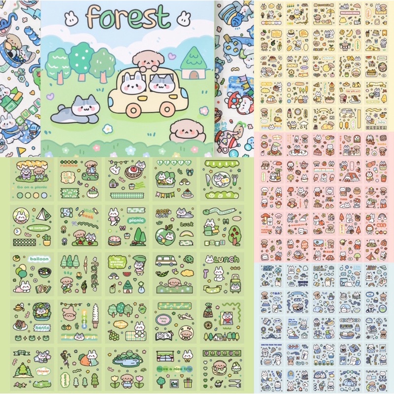 Jual diy project sticker set box multi surface cute stickers korea ...