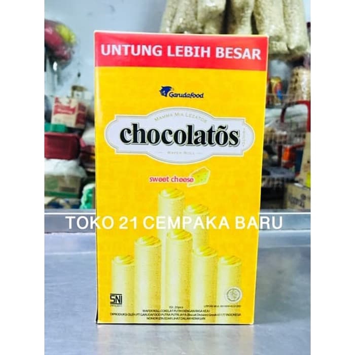 Jual Chocolatos Wafer Roll Rasa SWEET CHEESE 1 BOX isi 20 PCS ...