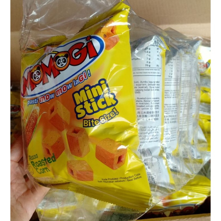 Jual agen distributor makanan ringan snack momogi mini stick bite size ...