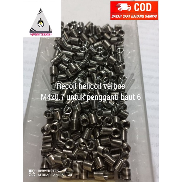 Jual recoil.helicoil verbos baut 6 recoil ukuran m4x0.7-2d | Shopee ...
