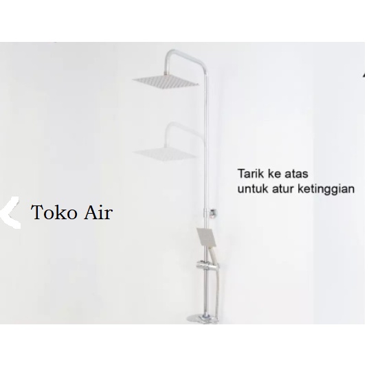 Jual Shower Tiang Set - Wall Shower Hitam Black Shower Tiang Chrome ...