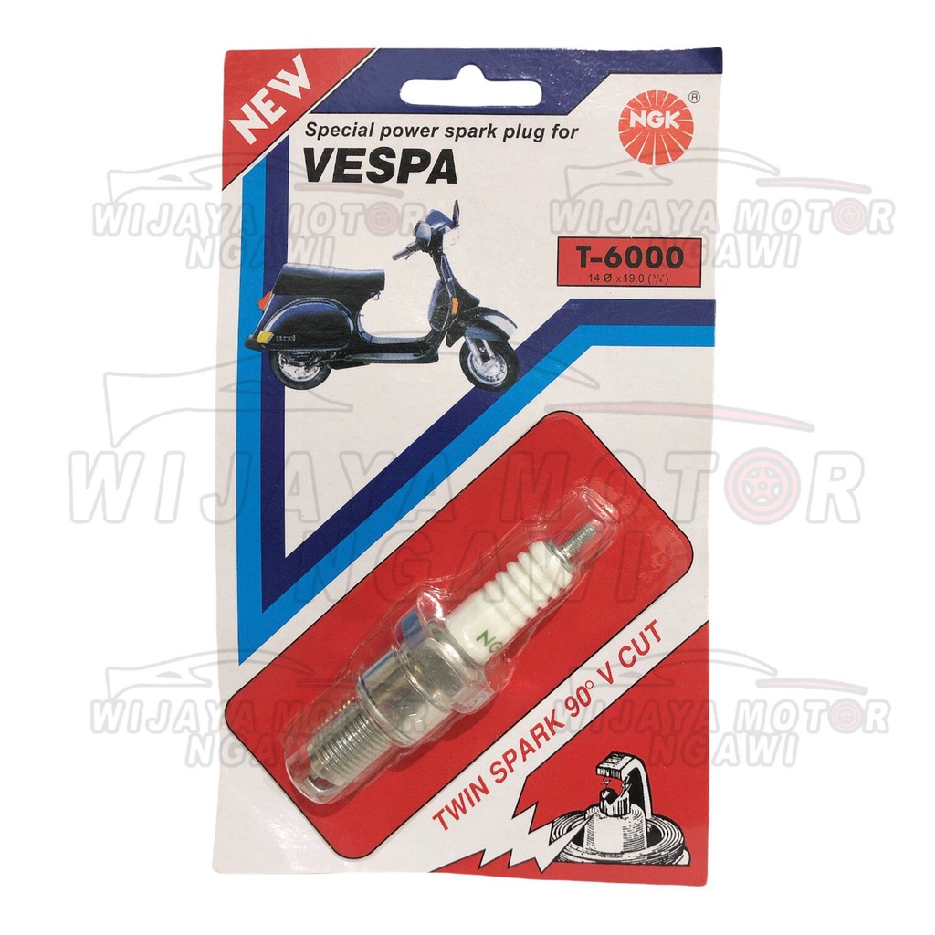 Jual BUSI VESPA T-6000 NGK ( BUSI PANJANG ) | Shopee Indonesia