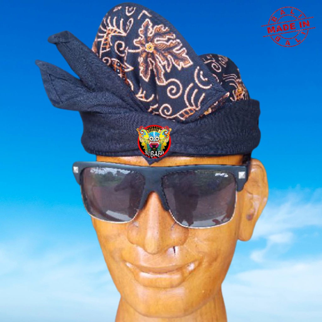 Jual Udeng Bali Asli Ikat Kepala Setengah Jadi Hitam Polos Motif Daun ...