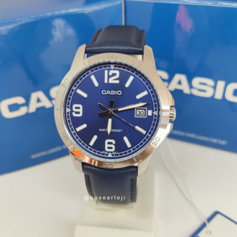 Jual CASIO MTP-V004L-2BUDF BLUE SILVER ORIGINAL JAM TANGAN PRIA | Shopee Indonesia
