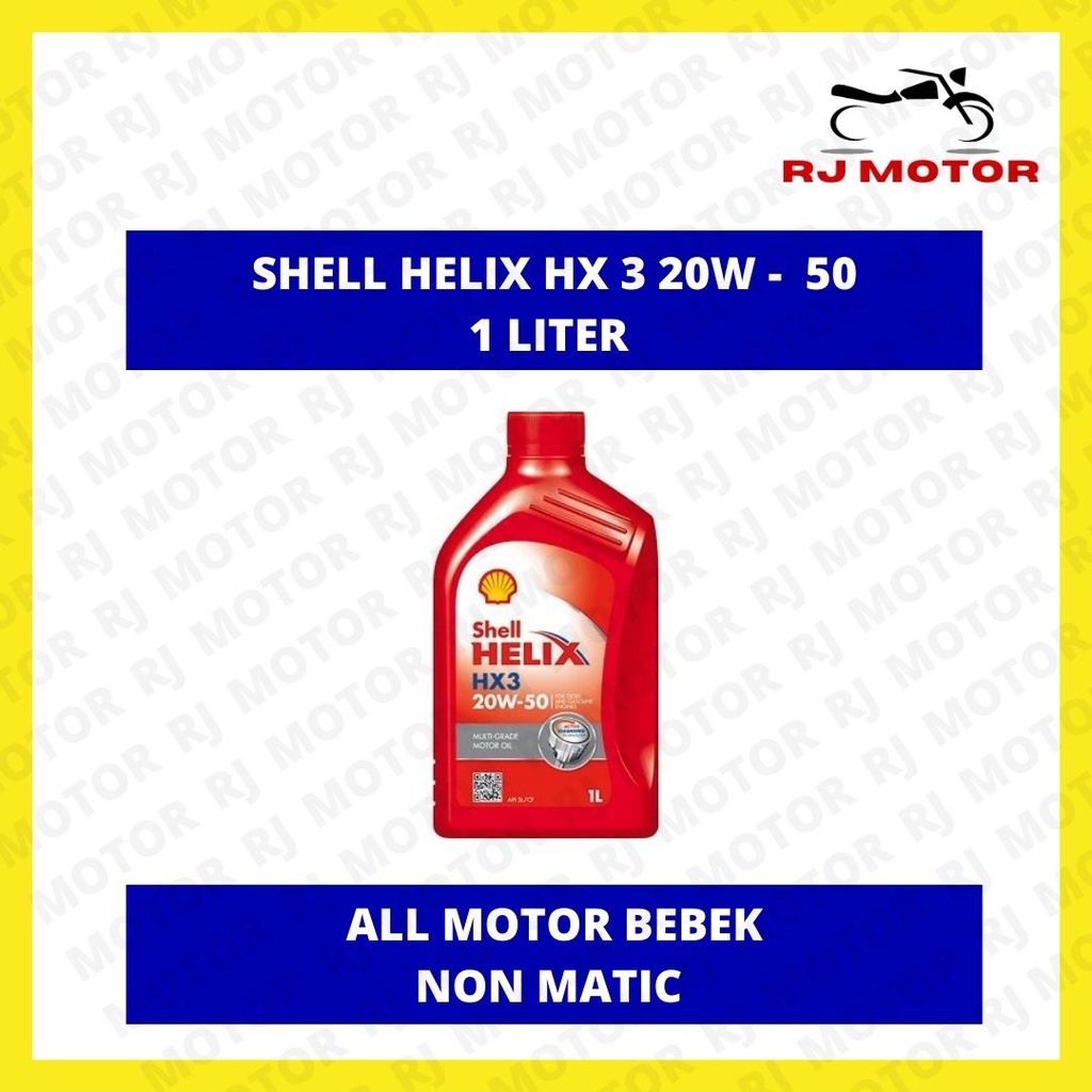 Jual OLI MOTOR SHELL HELIX HX3 20W 50 1 LITER OLI MOTOR ASLI SHELL ...