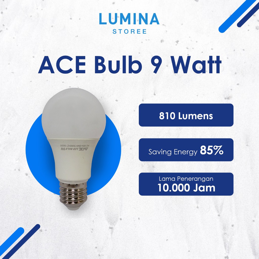 Jual Lampu LED ACE Bulb 9W Watt | Shopee Indonesia