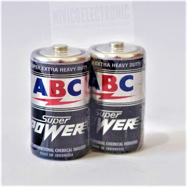 Jual [1 buah] Baterai ABC HITAM besar ukuran D R20 SUPER POWER d size ...