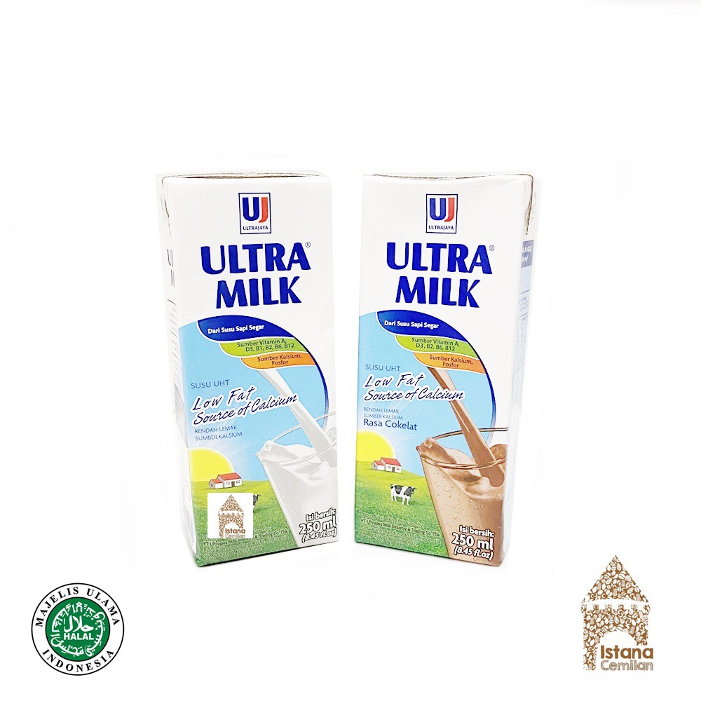Jual Susu Ultra Milk Low Fat Plain Cokelat 250 Ml Shopee Indonesia