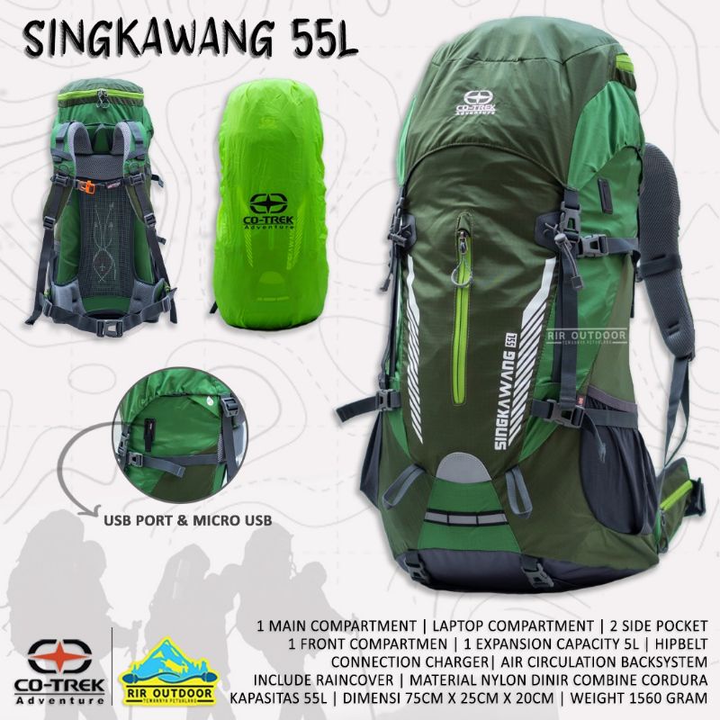 Jual TAS RANSEL GUNUNG CARRIER CO-TREK CO TREK SINGKAWANG 55 LITER ...