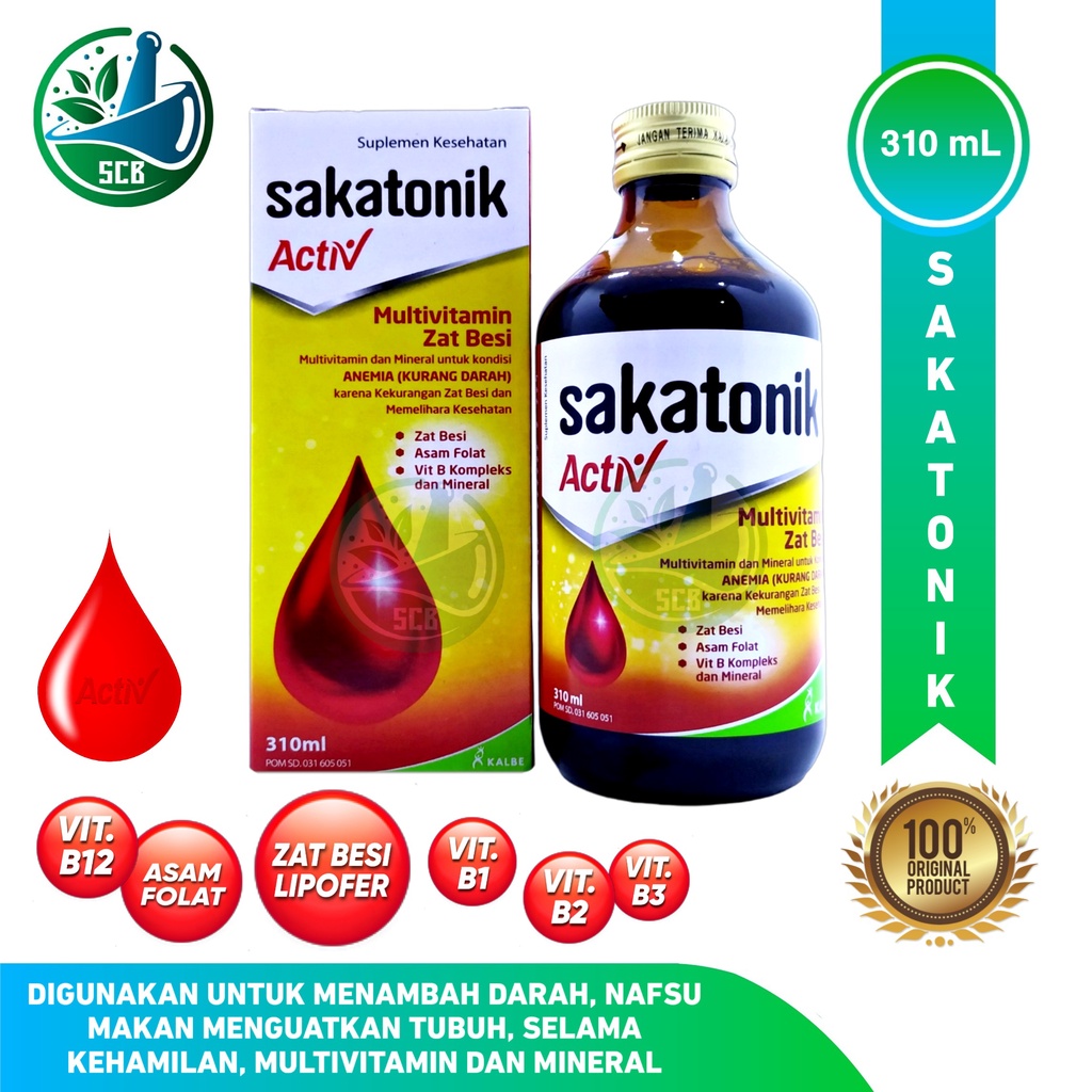 Jual Sakatonik Activ Syrup 310 mL - Multivitamin & Mineral untuk Anemia ...