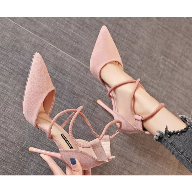 Jual sandal heels runcing tali depan wanita terbaru 2022 / heels wanita ...