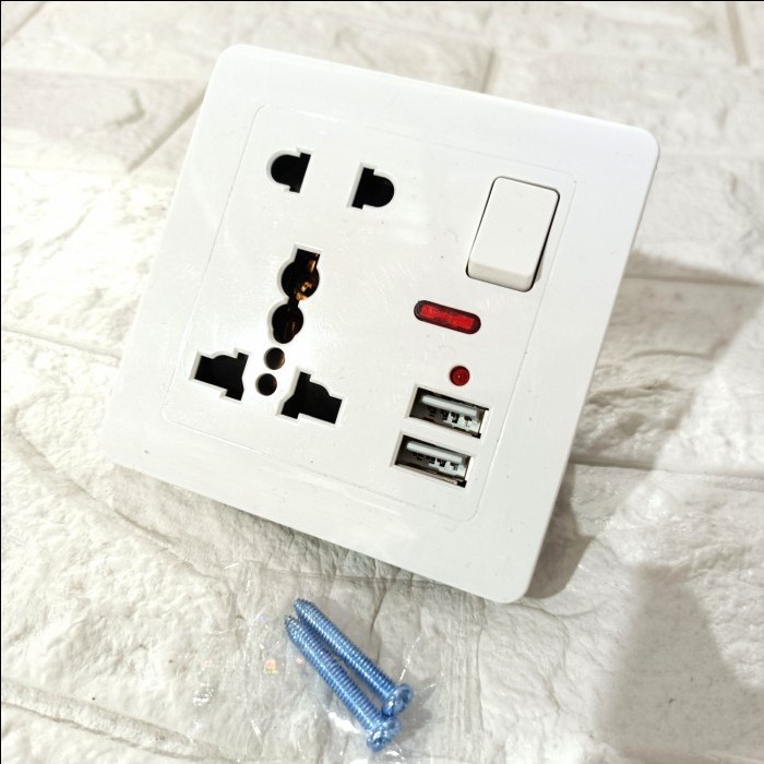 Jual socket listrik tembok universal usb inbow stop kontak inbow usb ...