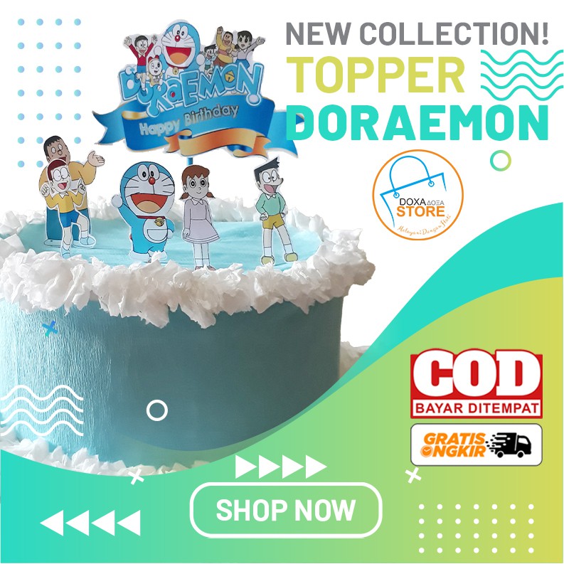 Jual Topper Happy Birthday Custom DORAEMON 24 CM | Shopee Indonesia
