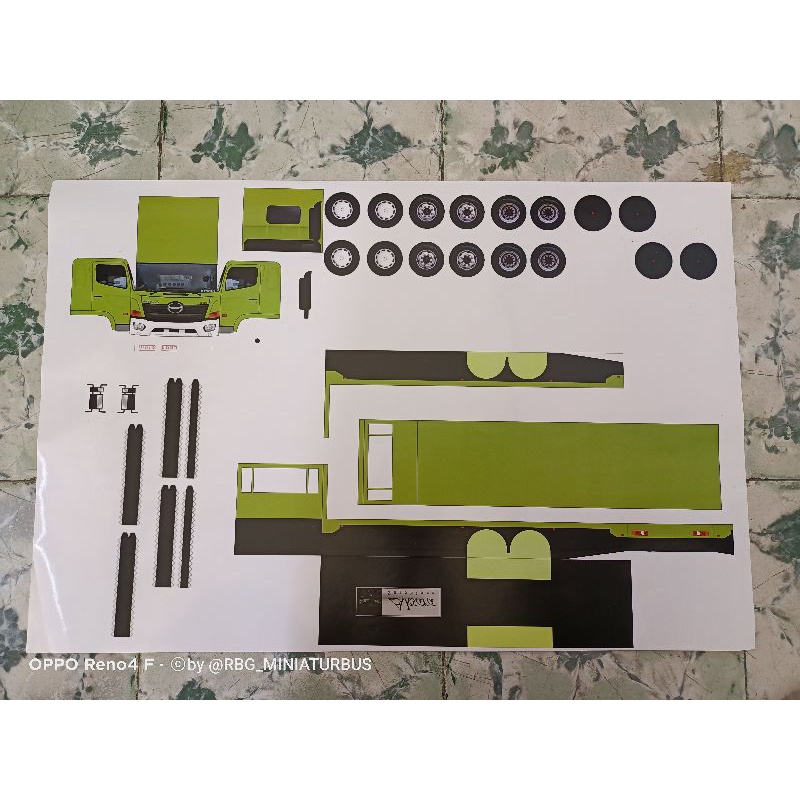 Jual Lembaran PaperCraft Truk Hino 500 Losbak Tronton Ukuran Mini P.25 ...