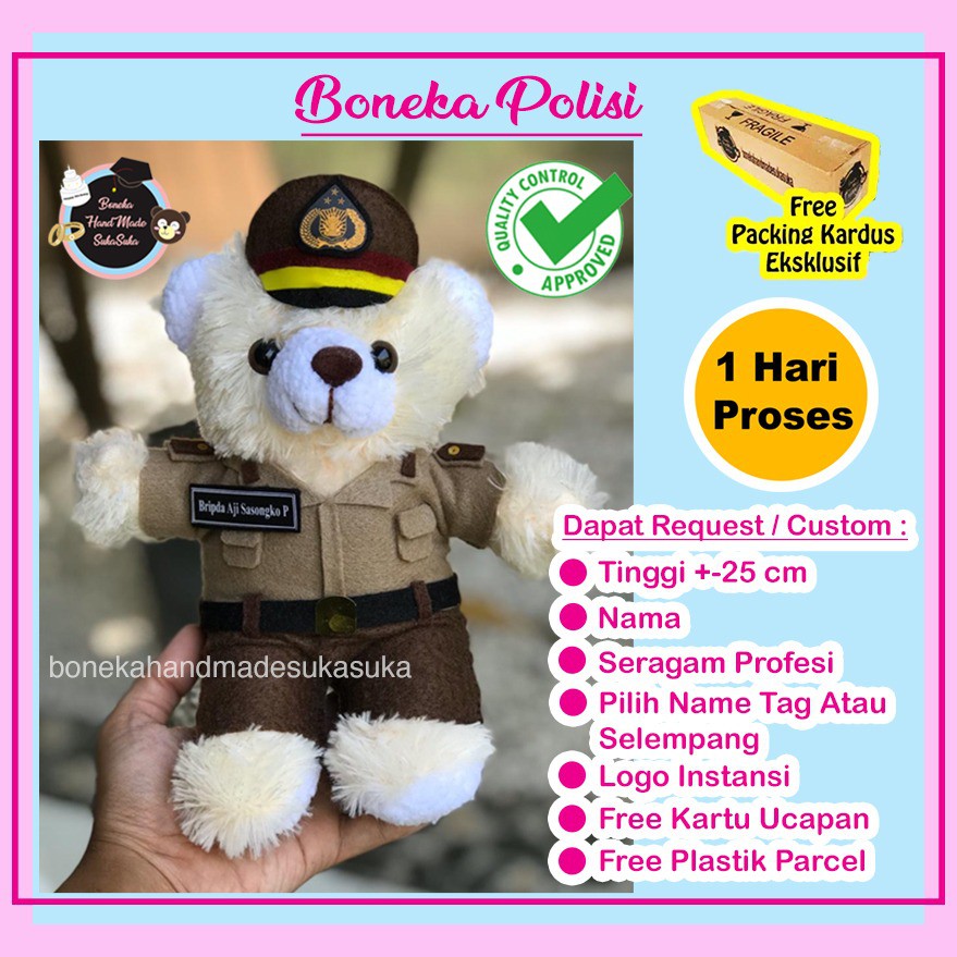 Jual BONEKA KOSTUM PROFESI SERAGAM POLISI Uk. 25 CM BRIMOB BRIPDA ...